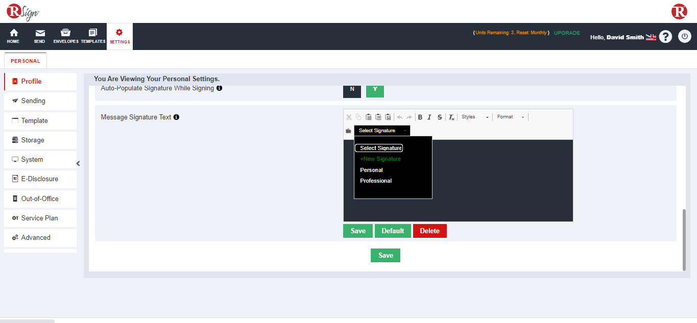 Updating your RSign Profile & Personal Settings – Help Center