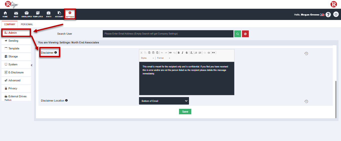 Disclaimer Location and Content – Help Center