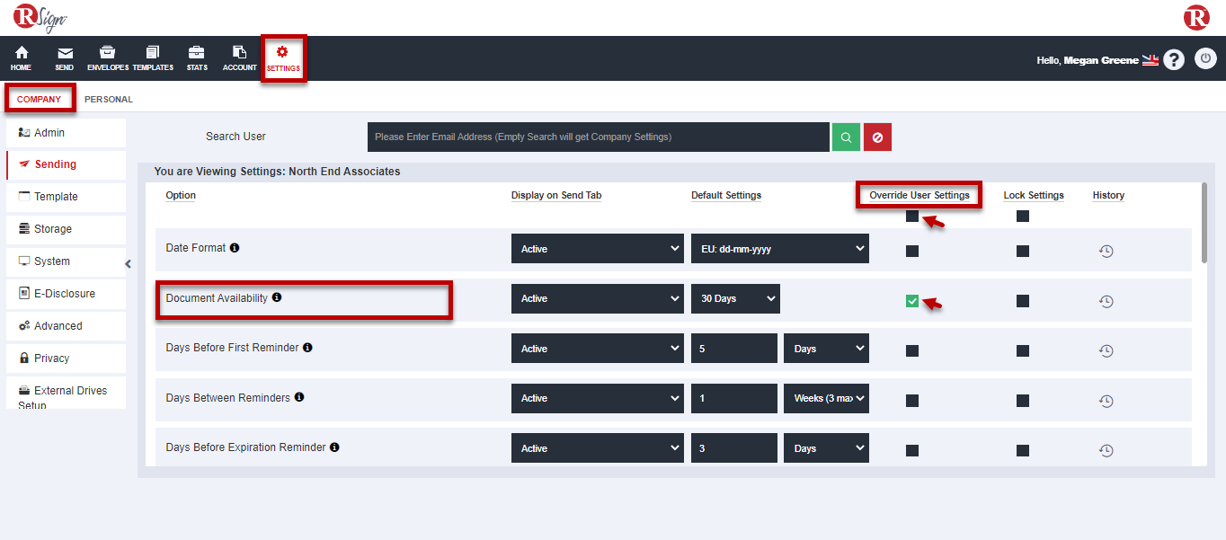Override User Settings – Help Center