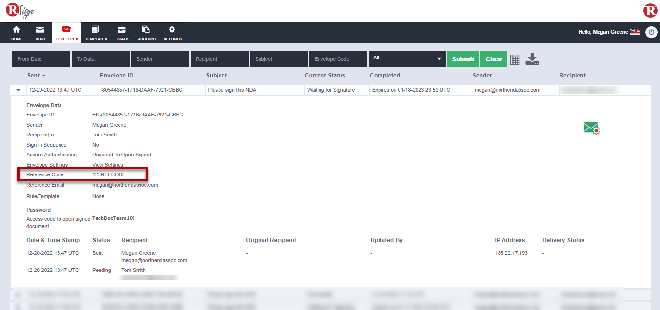 Reference Code – Help Center