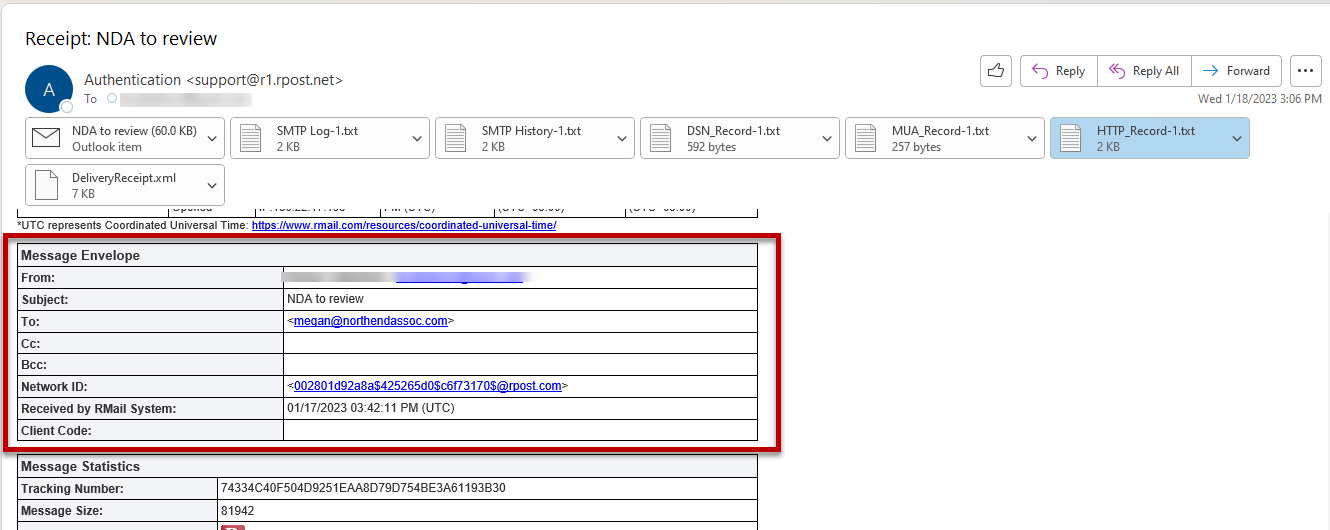Understanding each section of the of the Receipt Authentication email ...