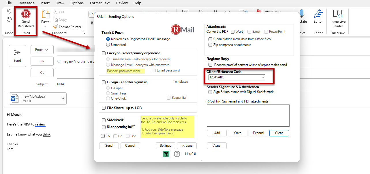 Client / Reference Code – Help Center