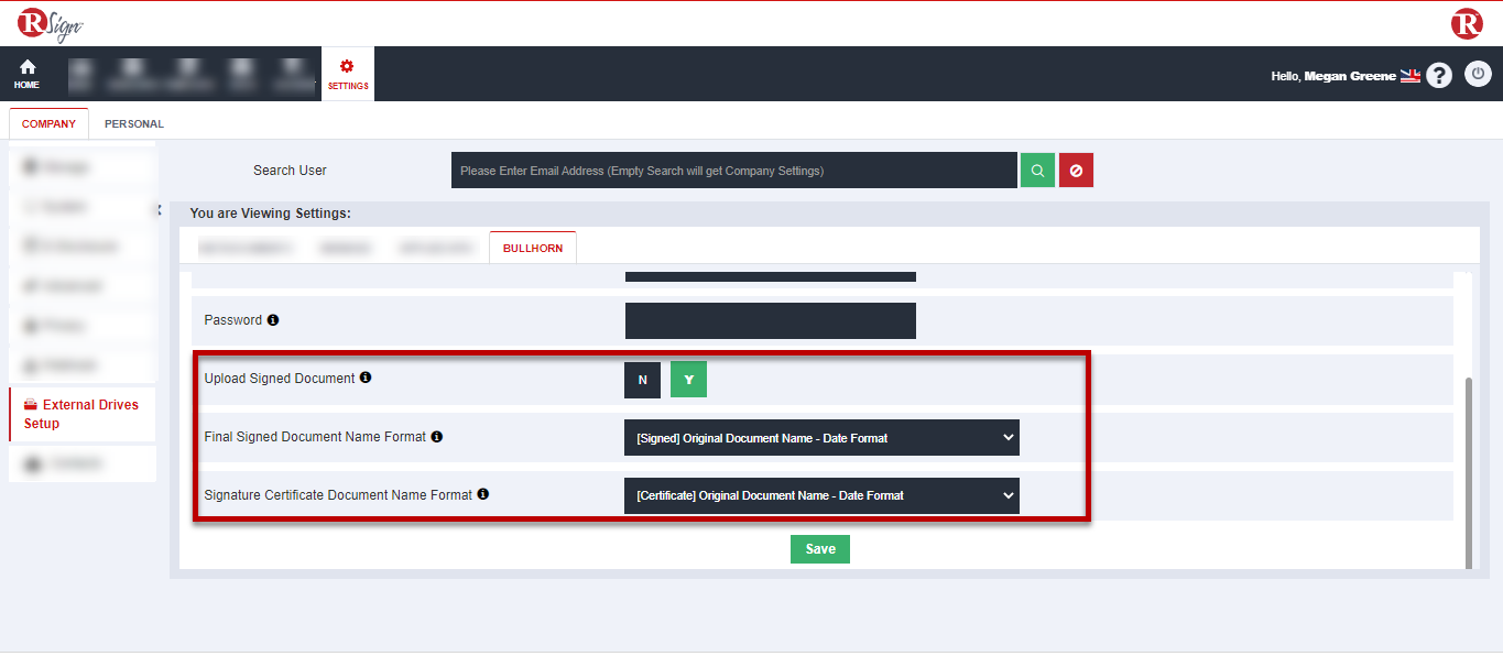 RSign® service for Bullhorn - Setup Guide – Help Center