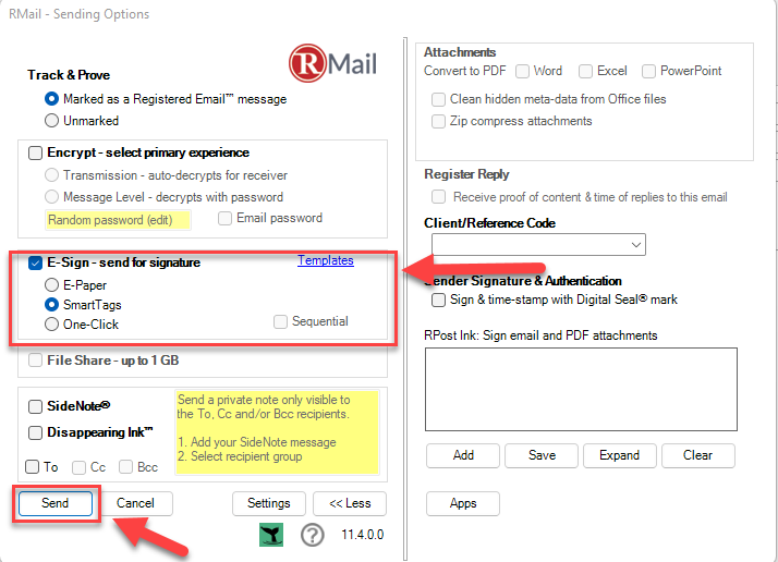 Creating a Document using Smart Tags in RMail – Help Center